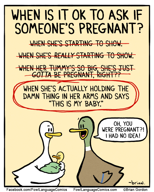 The Pregnancy Question - Fowl Language Comics