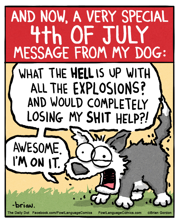 Dogs on the 4th of July - Fowl Language Comics
