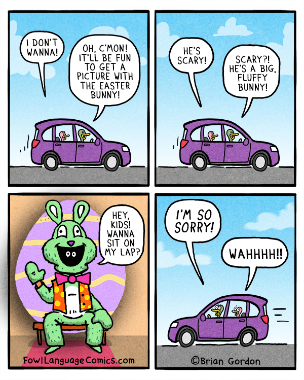 Visiting The Easter bunny - Fowl Language Comics